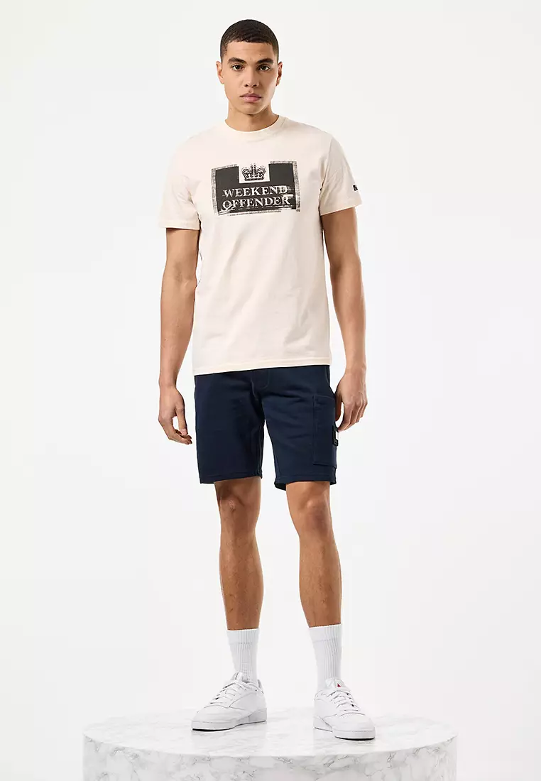 Buy Weekend Offender MENS NAVY HAWKINS ZIP POCKET SHORT 2025 Online ...