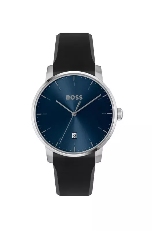Jual Hugo Boss Watch Hugo Boss Mens Dean Steel Blue Dial Silicon Strap ...