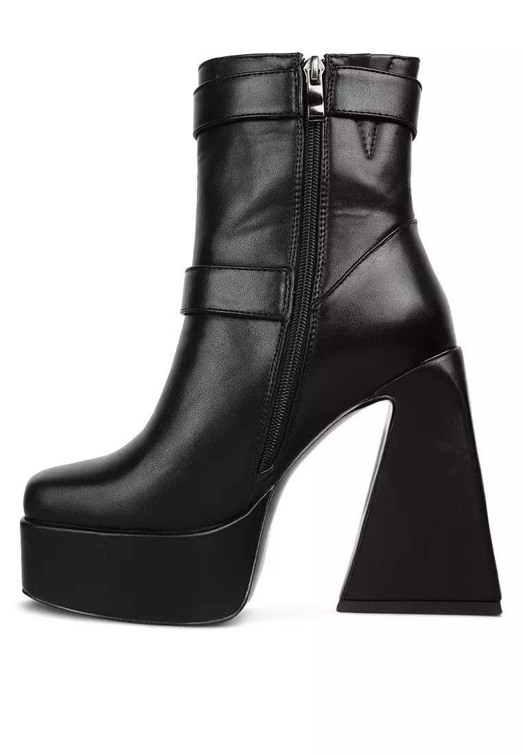London Rag Black High Platform Heel Ankle Boot 2025 | Buy London Rag ...