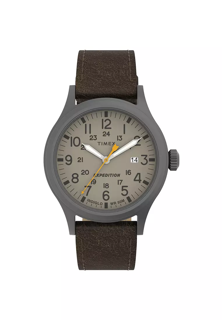 Buy Timex Timex Expedition Scout Brown Leather Watch for Men TW4B23100 ...