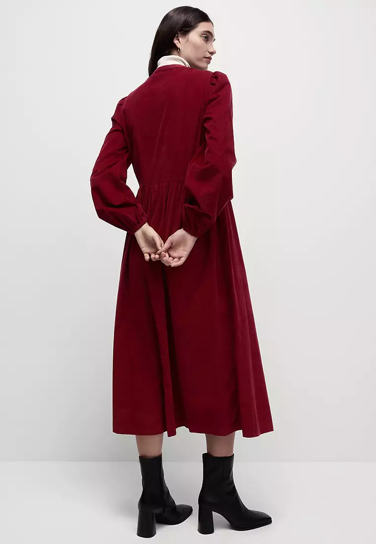 Jual Marks & Spencer Cord Round Neck Midi Relaxed Dress Original 2025 ...