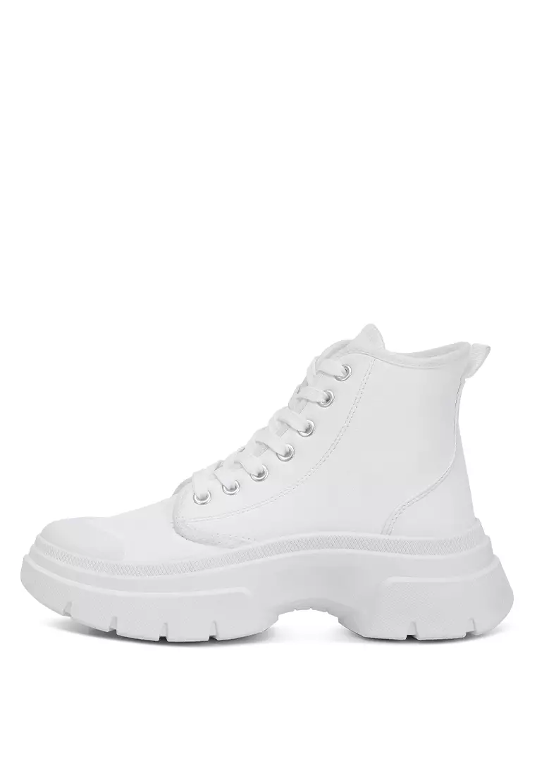 Jual London Rag Sepatu Bot Bertali Chunky Warna Putih Original 2025 ...