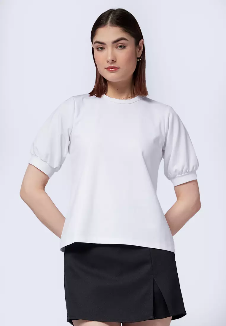 Jual Executive Round Neck Puff Sleeves Top Original 2025 | ZALORA Indonesia