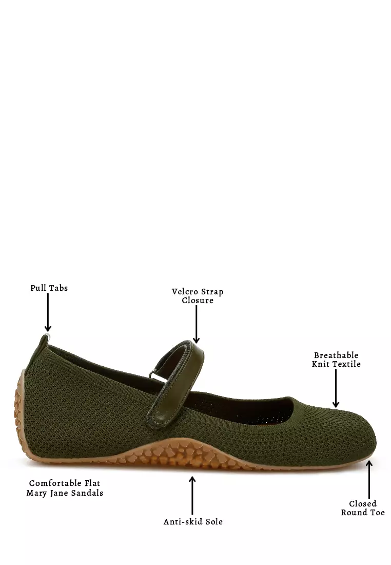 Buy Rag & CO. Khaki Velcro Strap Mary Jane Sandals Online | ZALORA Malaysia