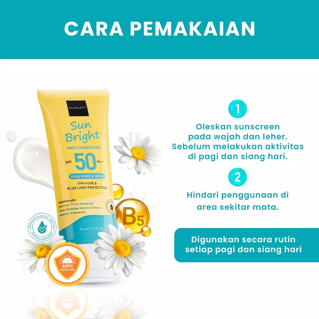 Jual Scarlett Scarlett Whitening Sunscreen Sun Bright Daily SPF 50 PA+++ Original 2025 | ZALORA ...