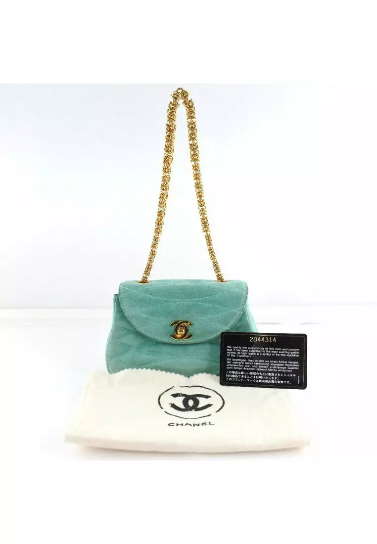 Buy Chanel Pre-Loved Chanel Green Suede Coco Mark 2025 Online | ZALORA