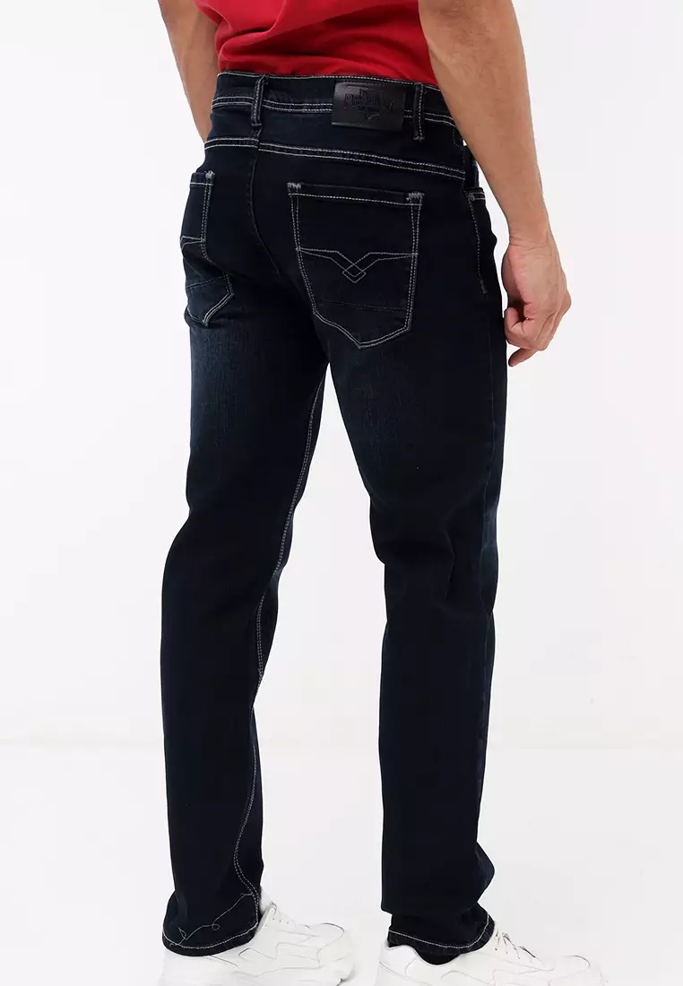 Buy Freego Mens Denim Long Slim Tapered Fit Stretch Jeans 2025 Online ...