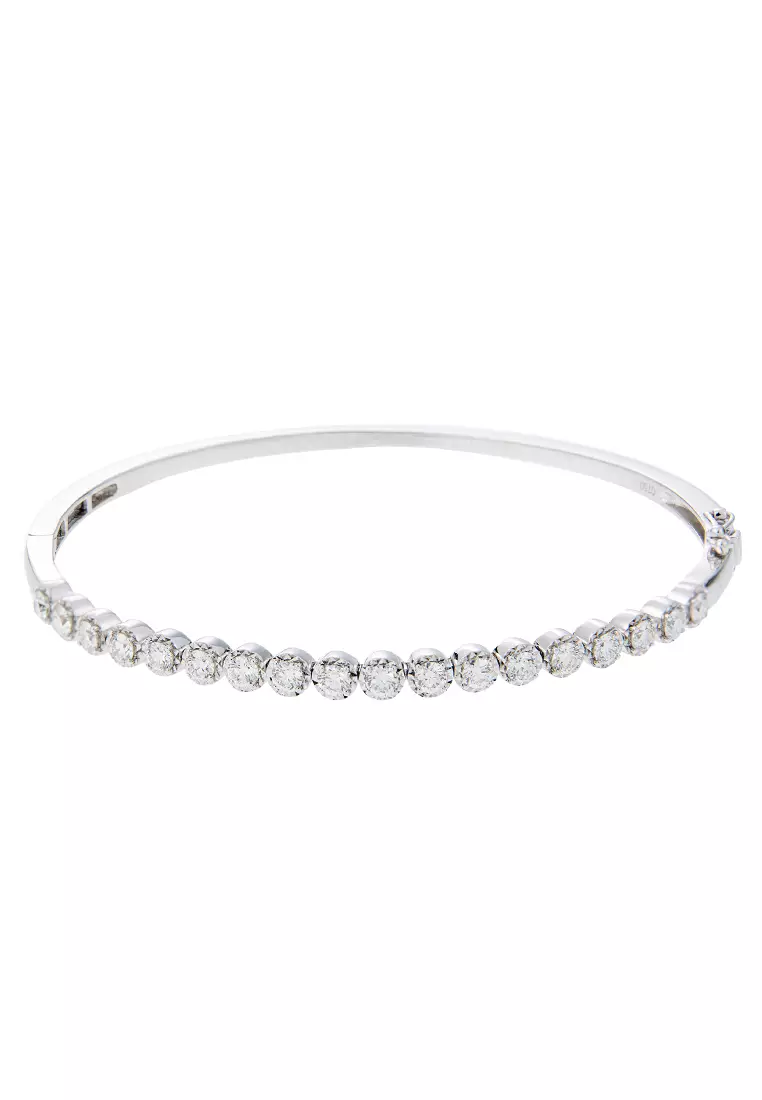 Buy LITZ LITZ 18K White Gold Diamond Bangle DD42 Online | ZALORA Malaysia