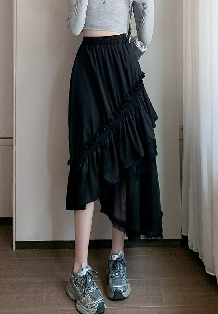 Halo Irregular Layered Net Yarn Skirt 2025 | Buy Halo Online | ZALORA ...