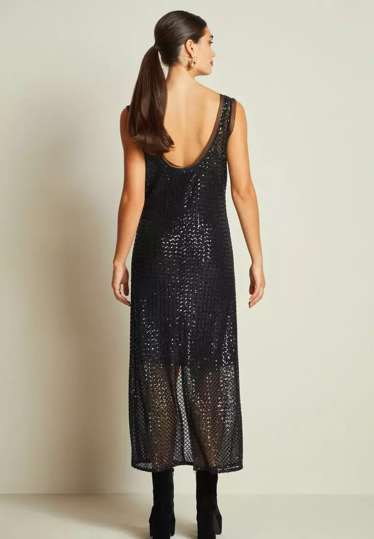Buy NEXT Sequin Column Dress 2025 Online | ZALORA