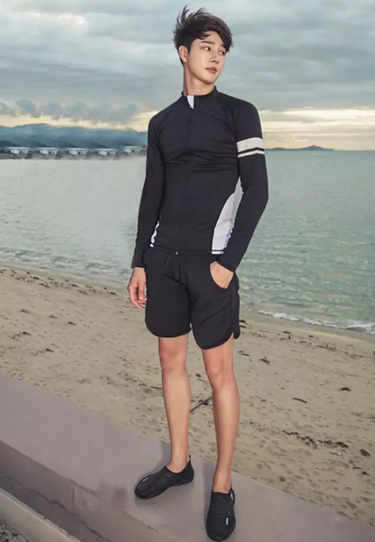 Buy LYCKA LLL3032 Korean Style Men Rash Guard 3-Pieces Set Black 2025 ...