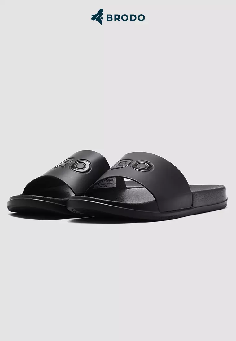 Jual Brodo BRODO - Sandal Broslides BRO-DO Full Black Original 2024 ...