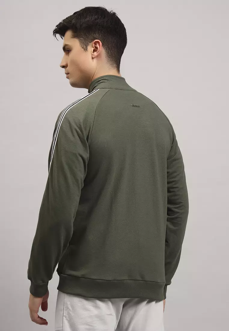 Buy Fitleasure Men's CoreSync High-Neck Performance Green Jacket Online ...