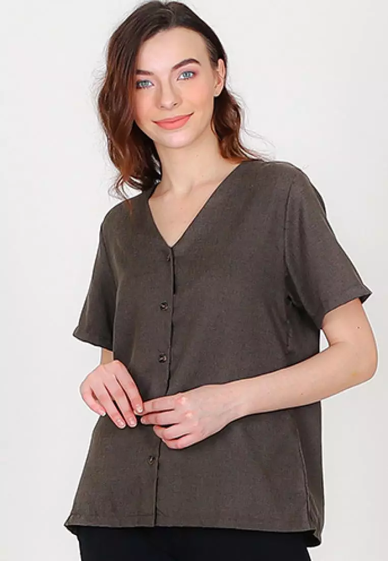 Jual MILLE FLEUR Anna Green Blouse Original 2025 | ZALORA Indonesia