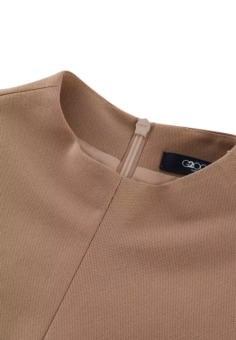 Buy G2000 Metallic Button Mock Neck Dress 2025 Online | ZALORA