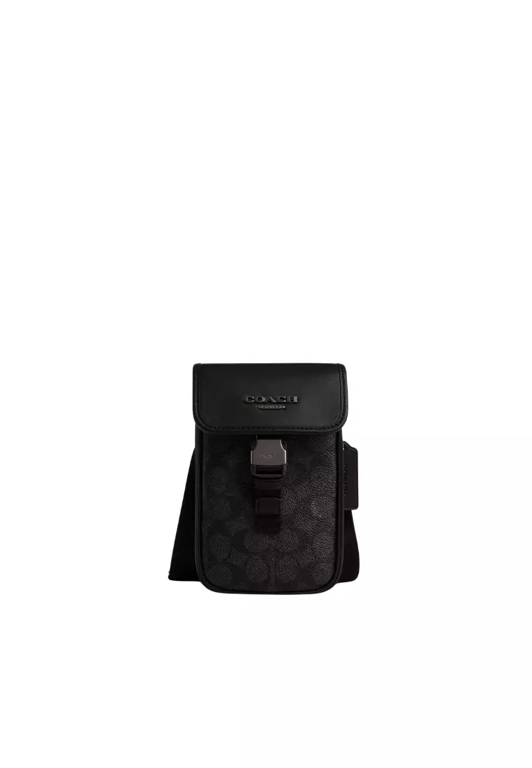 Buy Coach Coach Racer Phone Crossbody Bag In Charcoal Black CT885 ...