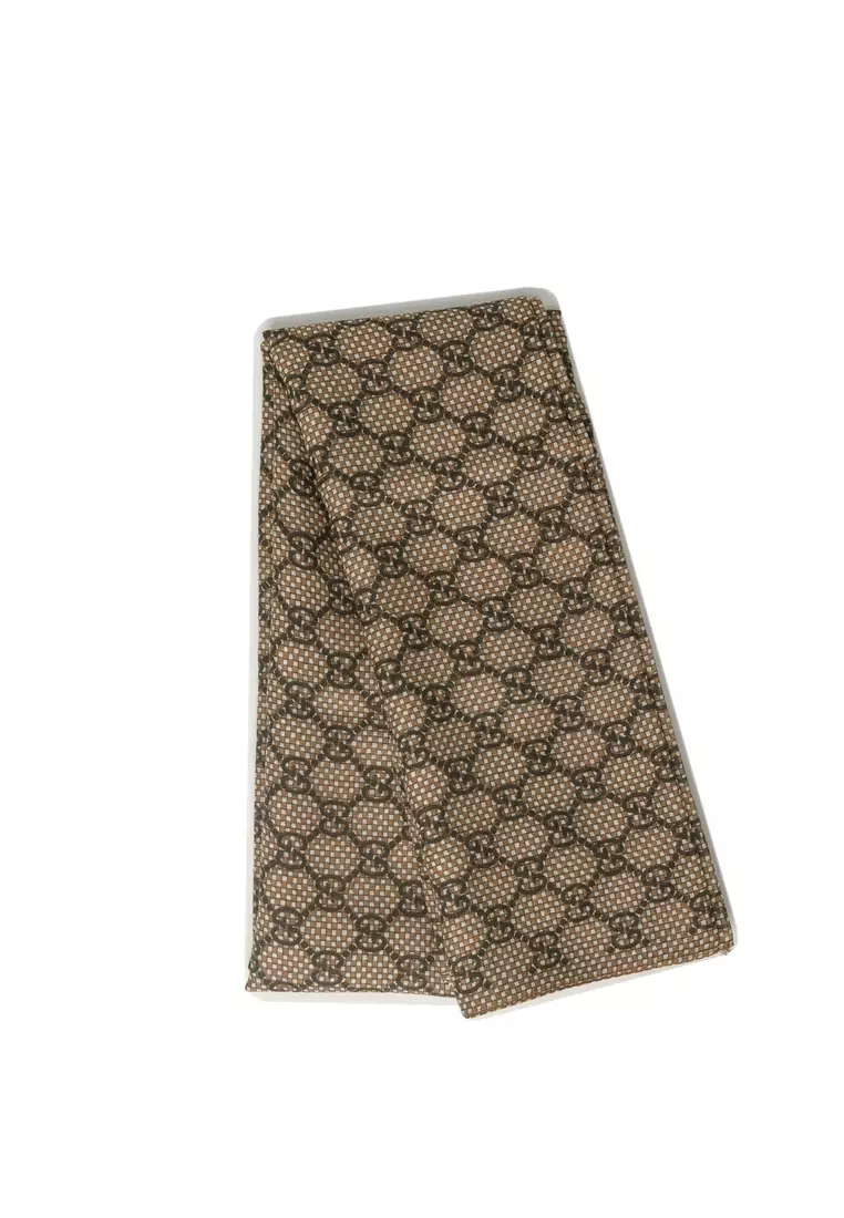 Buy GUCCI Gg Damier Wool Silk Stole Scarf 2025 Online | ZALORA Philippines