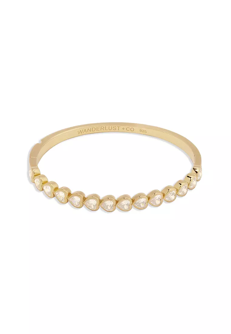 Buy Wanderlust + Co Heart Bezel 14K Gold Vermeil Bangle 2026 Online ...