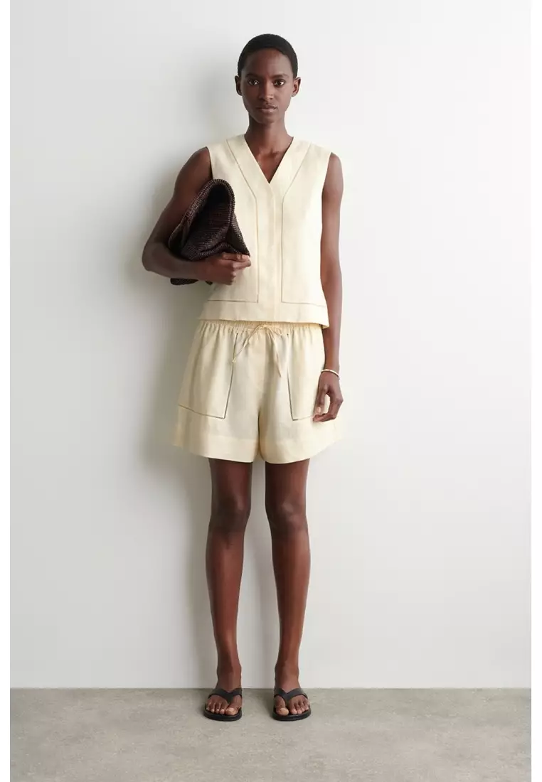 Buy COS EMBROIDERED-DETAIL LINEN WAISTCOAT 2026 Online | ZALORA