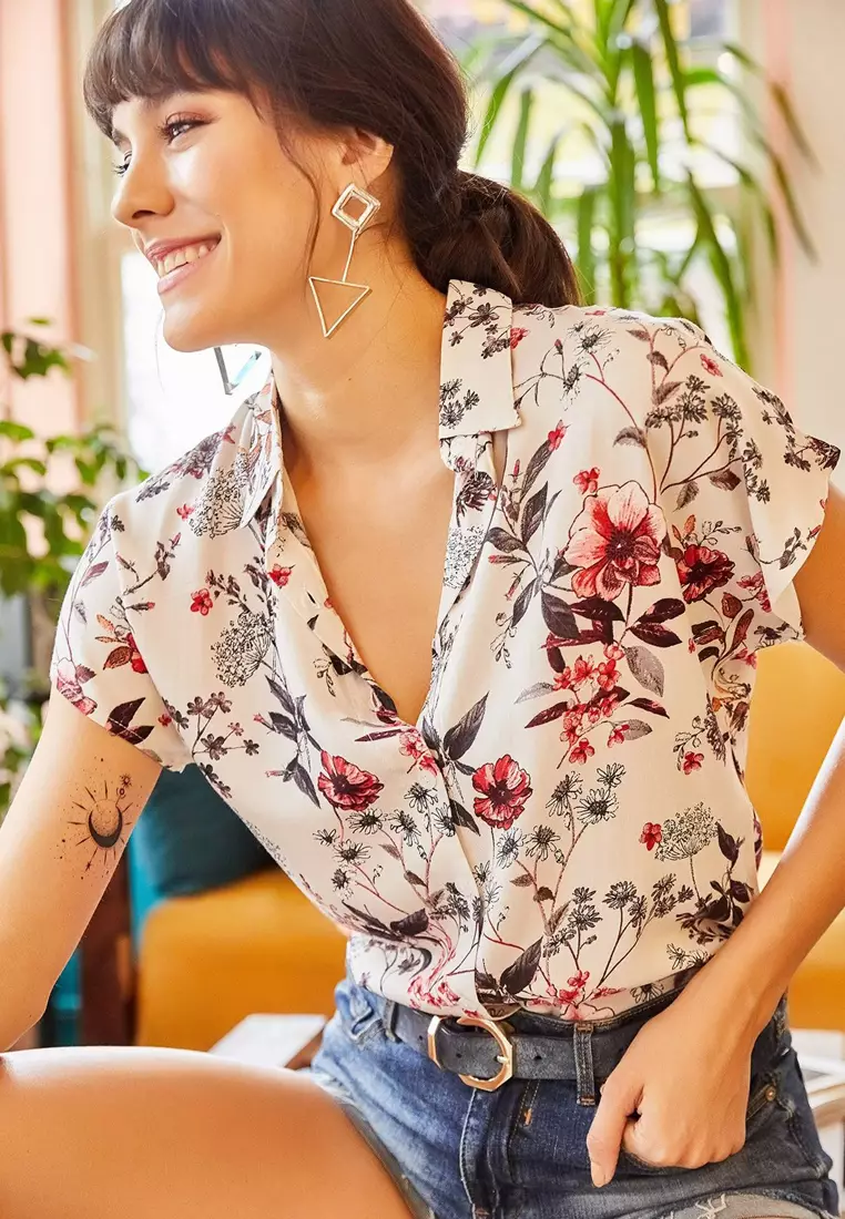 Buy Olalook Floral Bat Shirt Online | ZALORA Malaysia