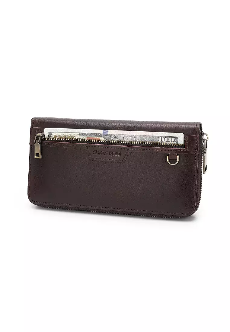 Buy Swiss Polo Genuine Leather RFID Long Wallet - Brown 2025 Online ...