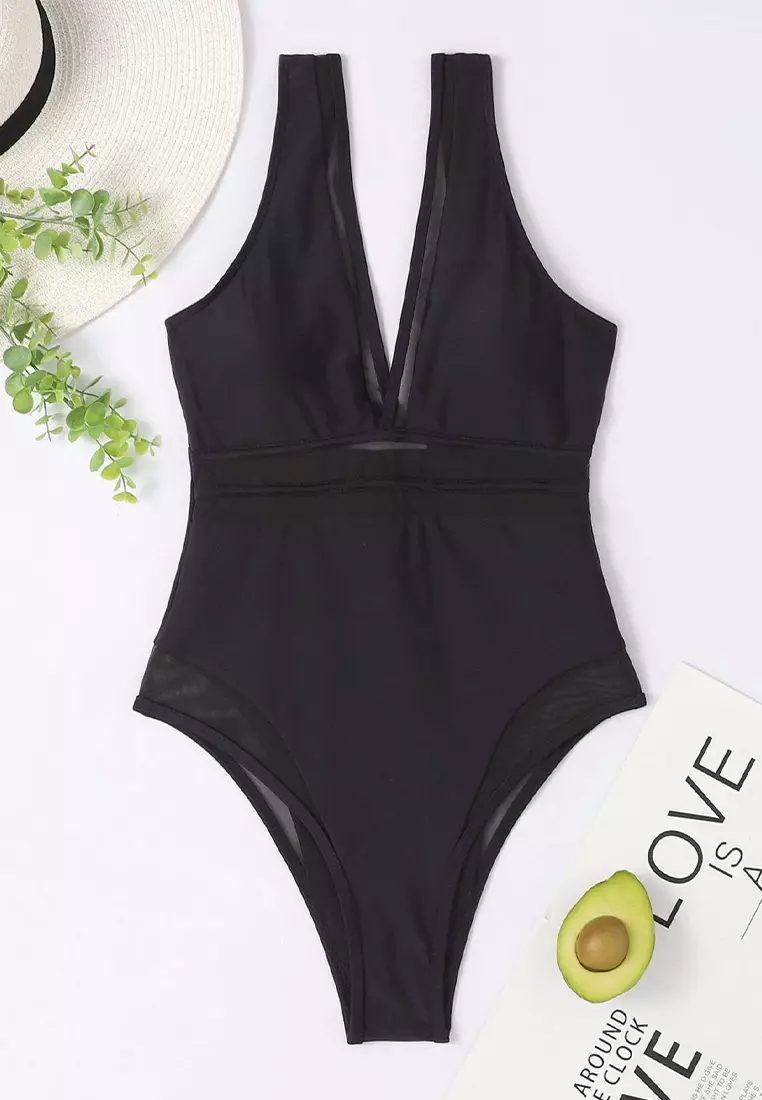 Buy Its Me Sexy mesh stitching one-piece bikini swimsuit 2025 Online ...