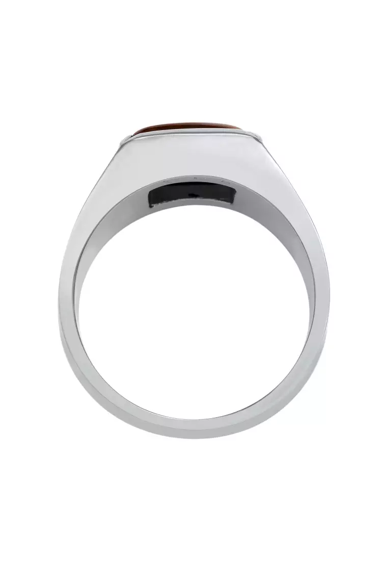 Buy Kuzzoi Ring Men Signet Tigers Eye Cabochon Brown 2026 Online | ZALORA
