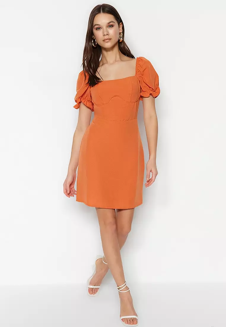 Jual Trendyol Puff Sleeve Mini Dress Original 2024 Zalora Indonesia