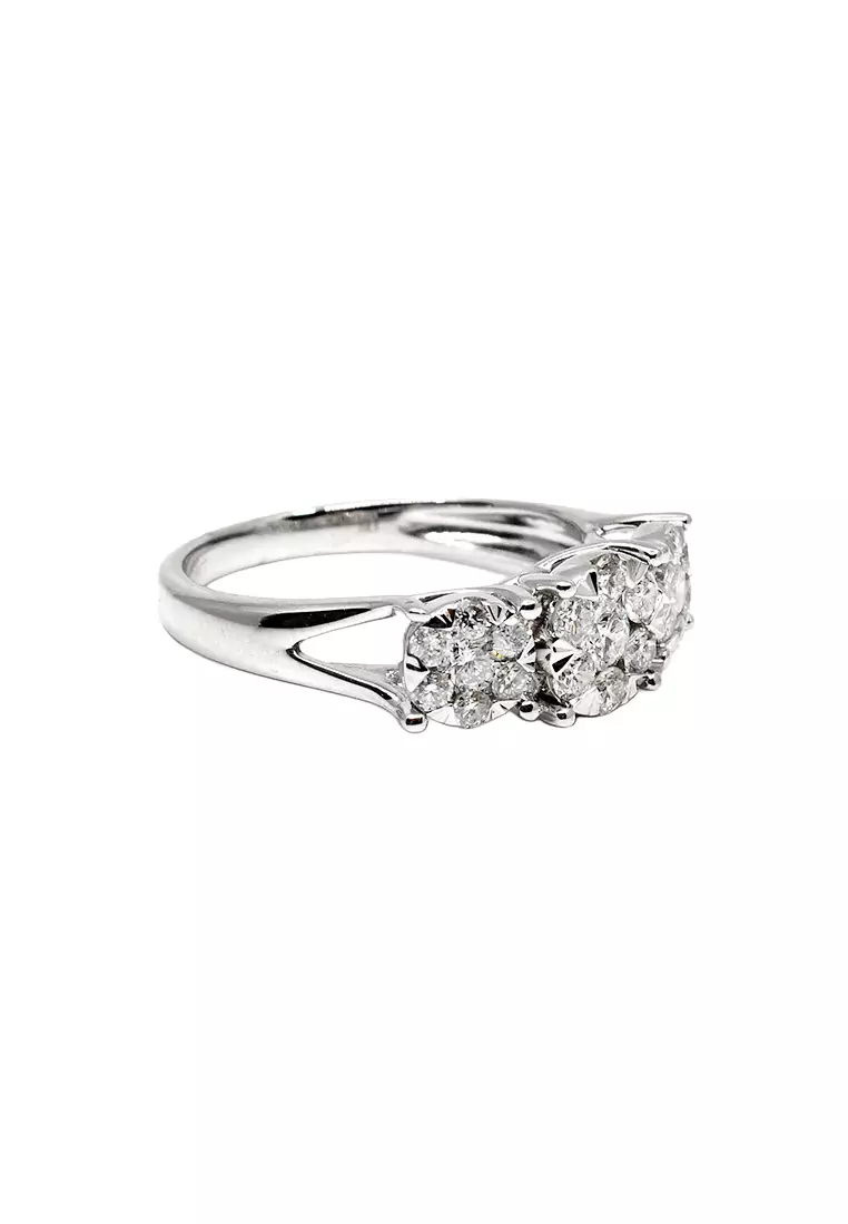 Buy CEBUANA LHUILLIER JEWELRY 14K White Gold Lady Ring with Diamonds ...