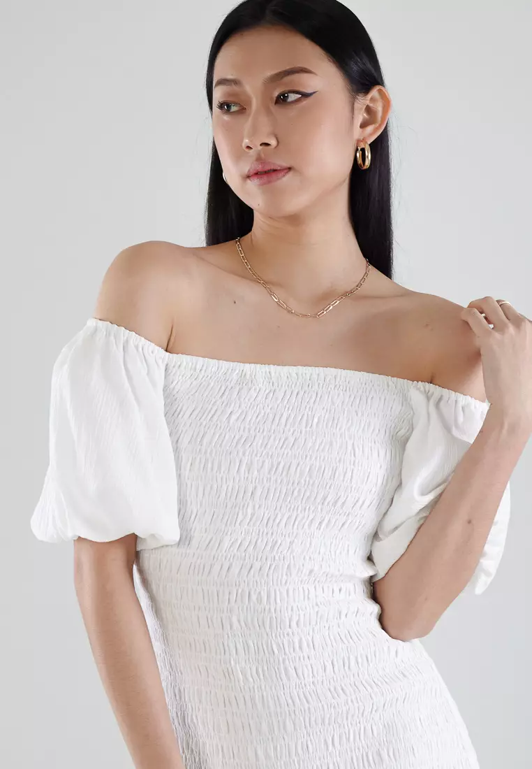 Dressing Paula Off-Shoulder Smocked Dress 2024 | Buy Dressing Paula Online | ZALORA Hong Kong