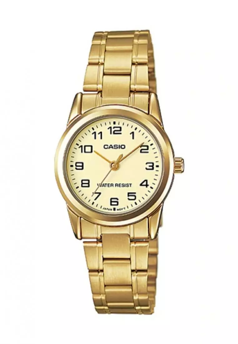 Jual Casio Casio Analog Jam Tangan Wanita Strap Rantai Gold LTP-V001G ...