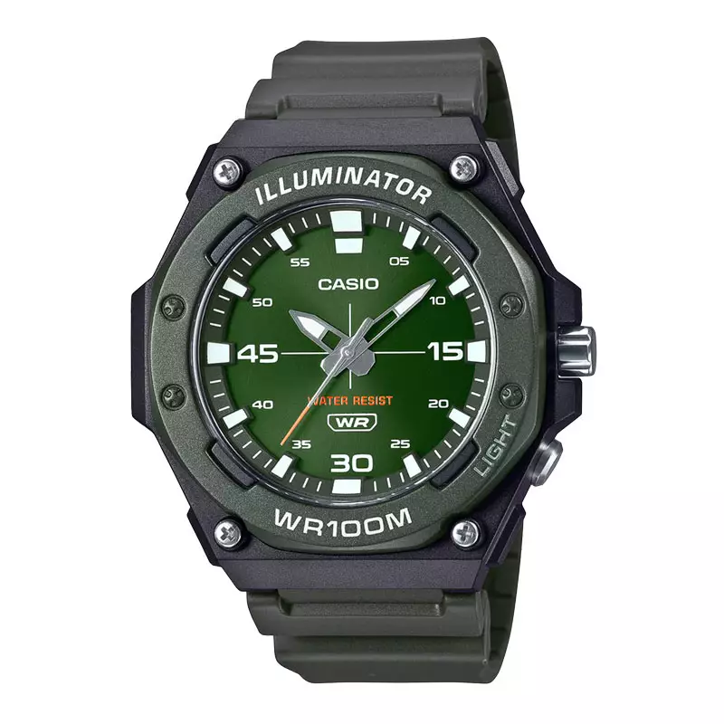 Jual Casio Jam Tangan Pria Casio General MW-620H-3AVDF Green Dial Black ...
