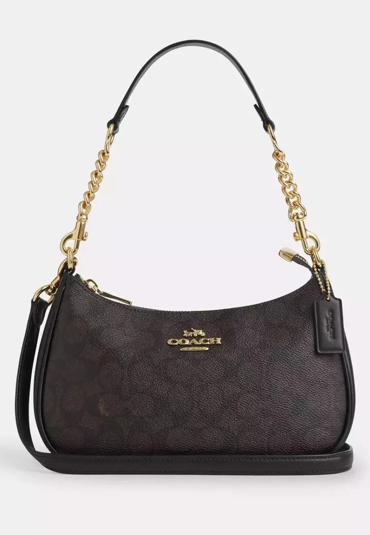 Jual Coach Teri Shoulder Bag In Signature Canvas Brown/Walnut/Black ...