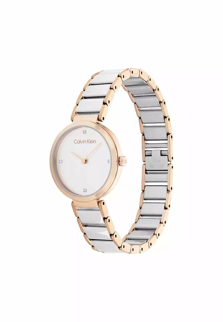 Buy Calvin Klein Minimalistic T Bar 28Mm Women's Watch Two Tone ...