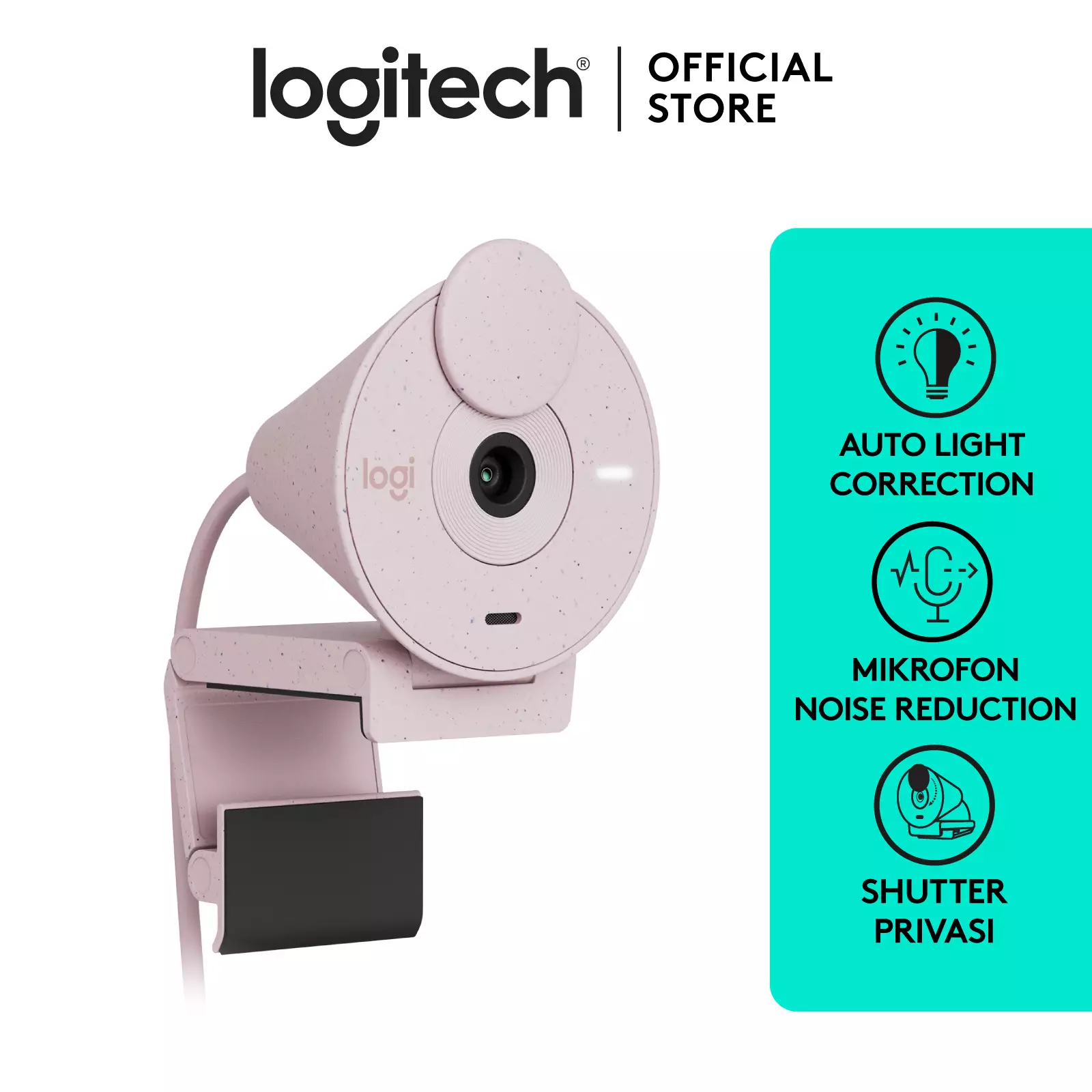 Jual Logitech Logitech Brio 300 Webcam Full HD Shutter Privasi & Noise ...
