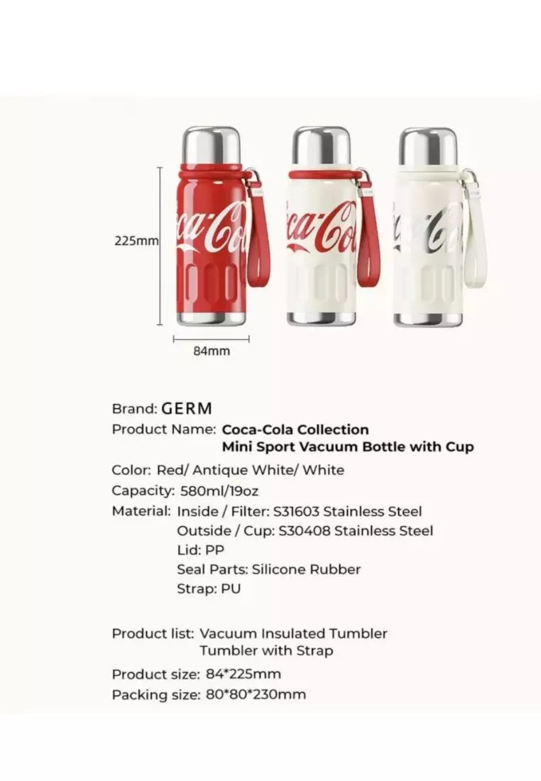 Buy Germ GERM Coca-Cola Rhythm Thermos Cup 580ML Double Wall Hot & Cold 316 Grade Stainless ...