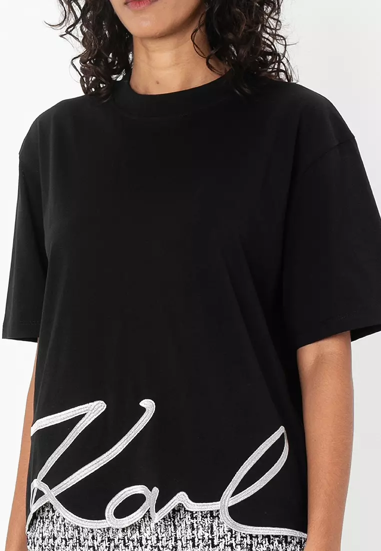 Jual KARL LAGERFELD Karl Signature Hem T-Shirt Original 2025 | ZALORA ...