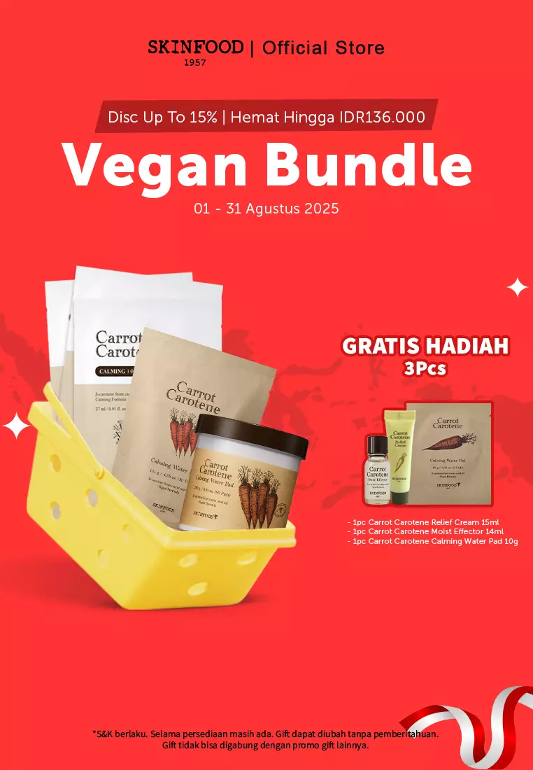 Jual SkinFood [VEGAN BUNDLE C] 1pc Carrot Carotene Calming Water Pad ...