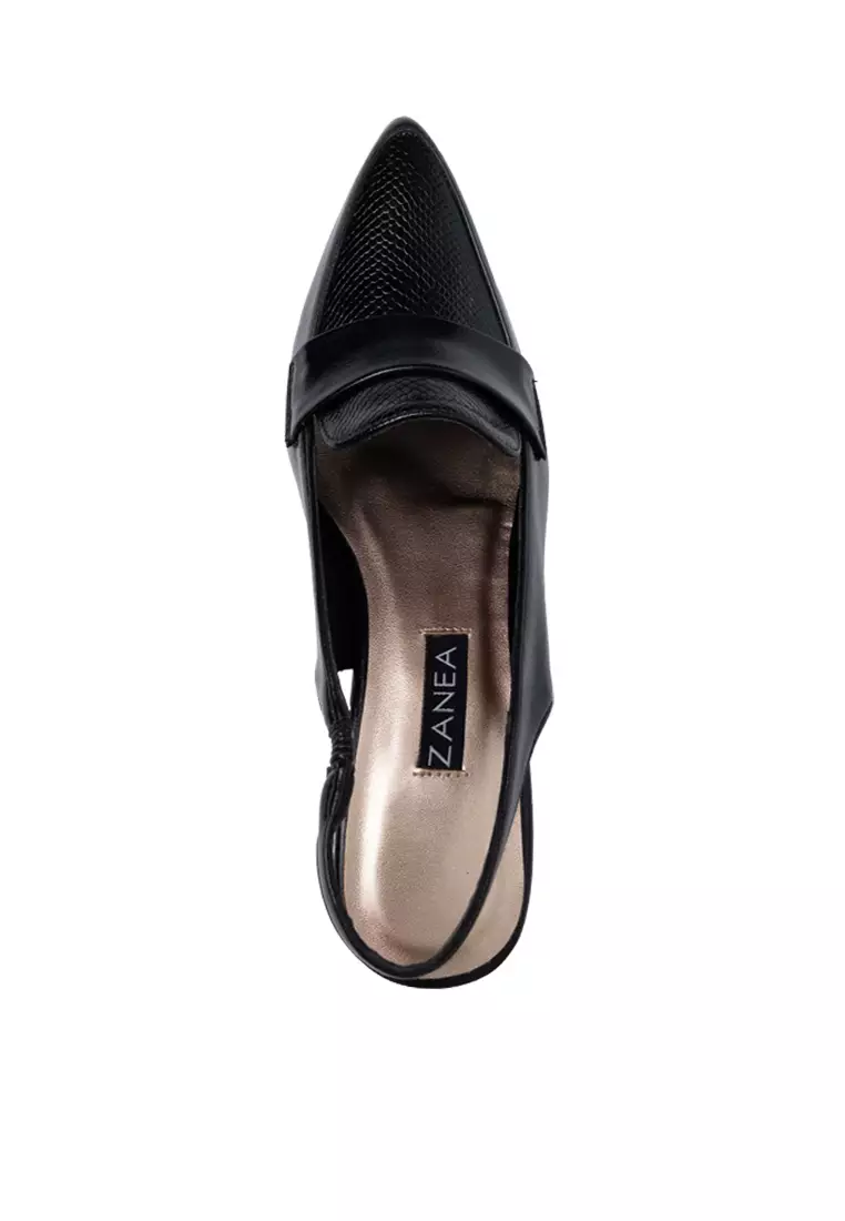 Buy Zanea Shoes Florrie Slingback Mules (Black) 2025 Online | ZALORA ...
