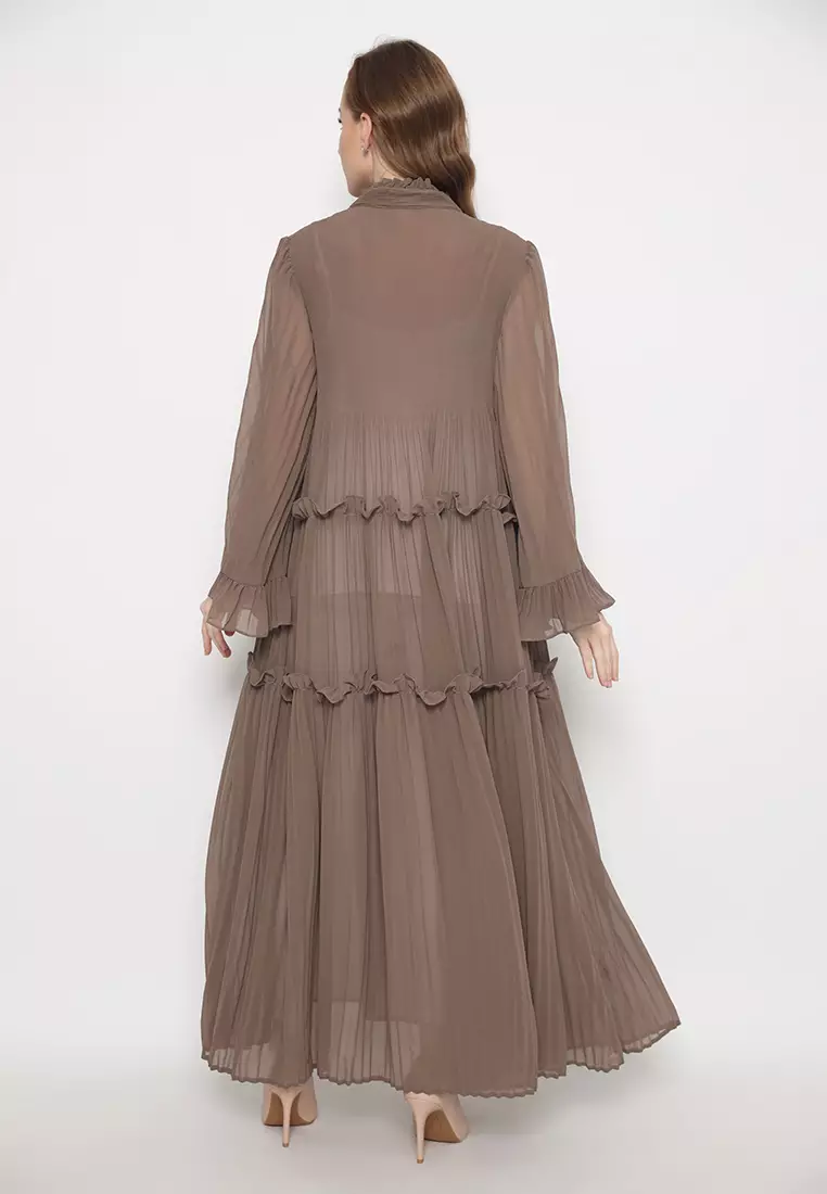 Jual Rupa Arupa Rupa Arupa - Brown Yarelli Pleats Dress Original 2025 ...