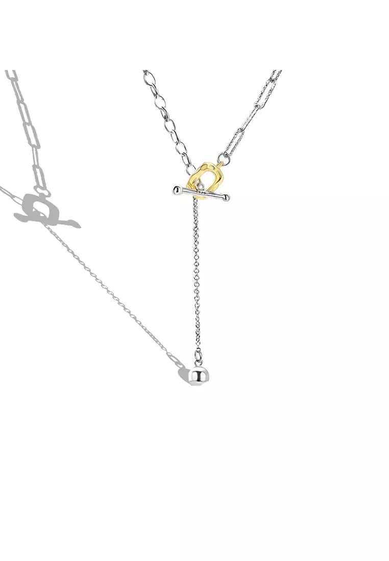 Buy Lara S925 Silver Lava Unique Lockbone Chain 2025 Online | ZALORA