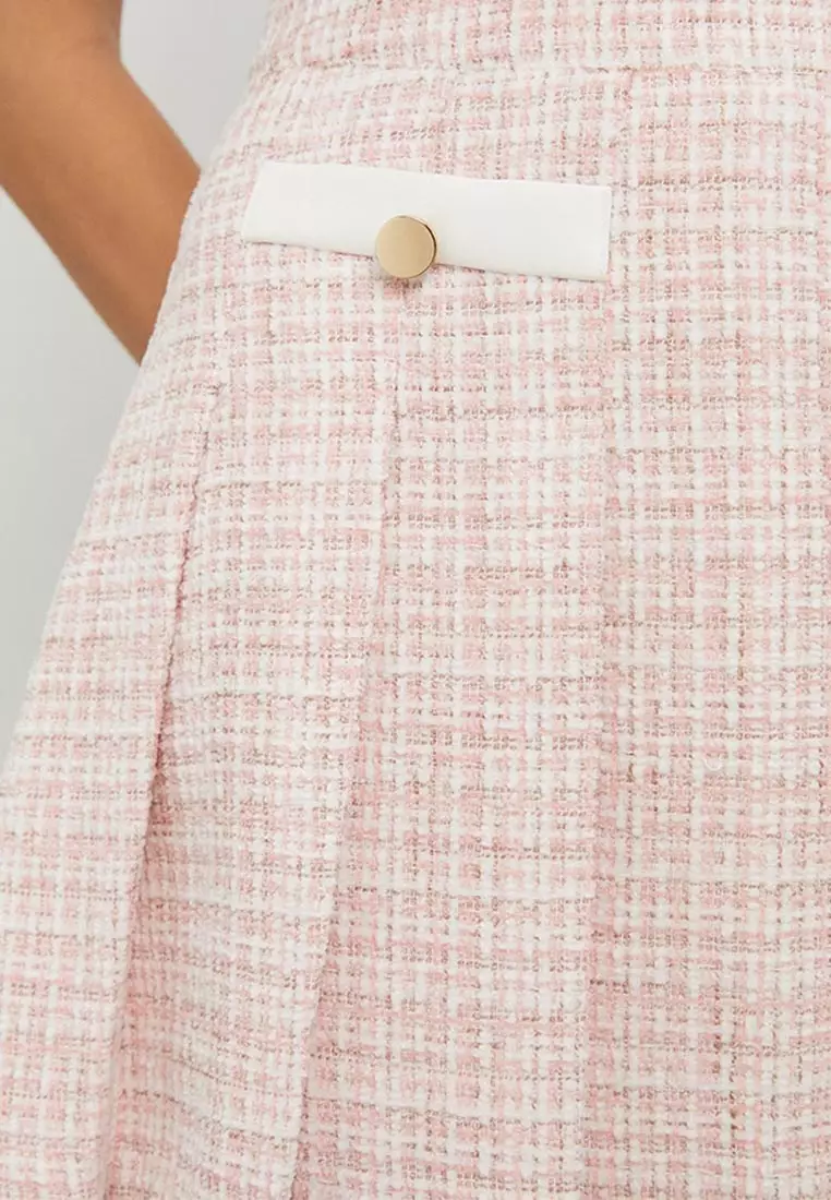 Buy Pomelo Tweed Pleated Skirt 2025 Online | ZALORA Philippines