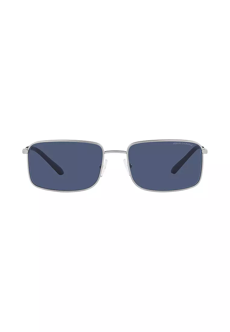 Buy Armani Exchange Men Rectangle Frame Silver Sunglasses, UV ...