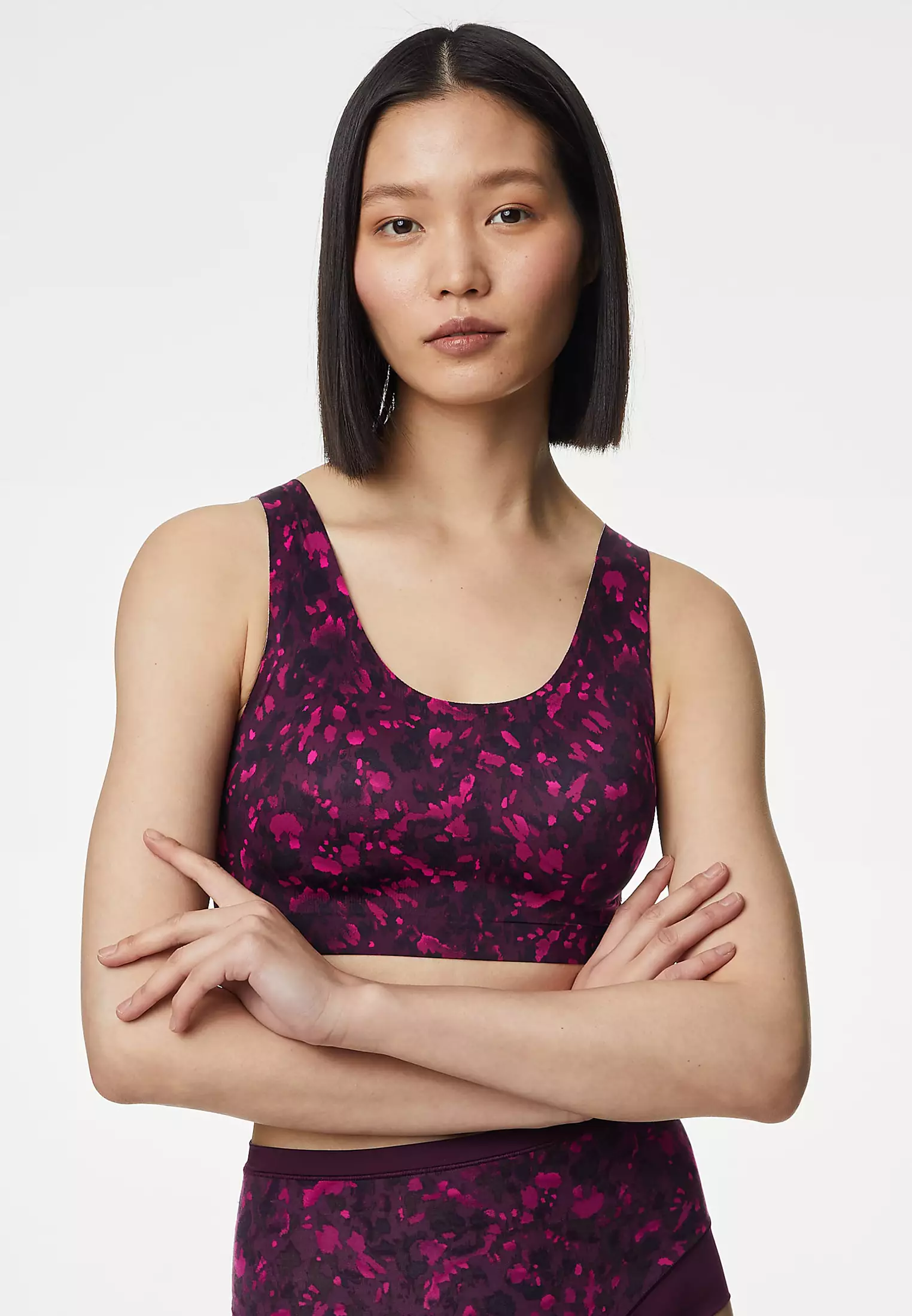 Jual Marks & Spencer Flexifit™ Non-Wired Printed Crop Top Original 2025 ...