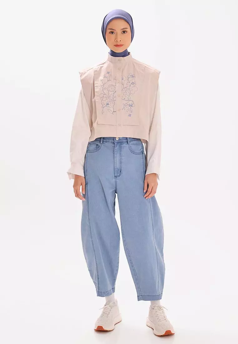 Jual Riamiranda Ria Miranda Pearled Ivory Ruela Vest Original 2025 ...