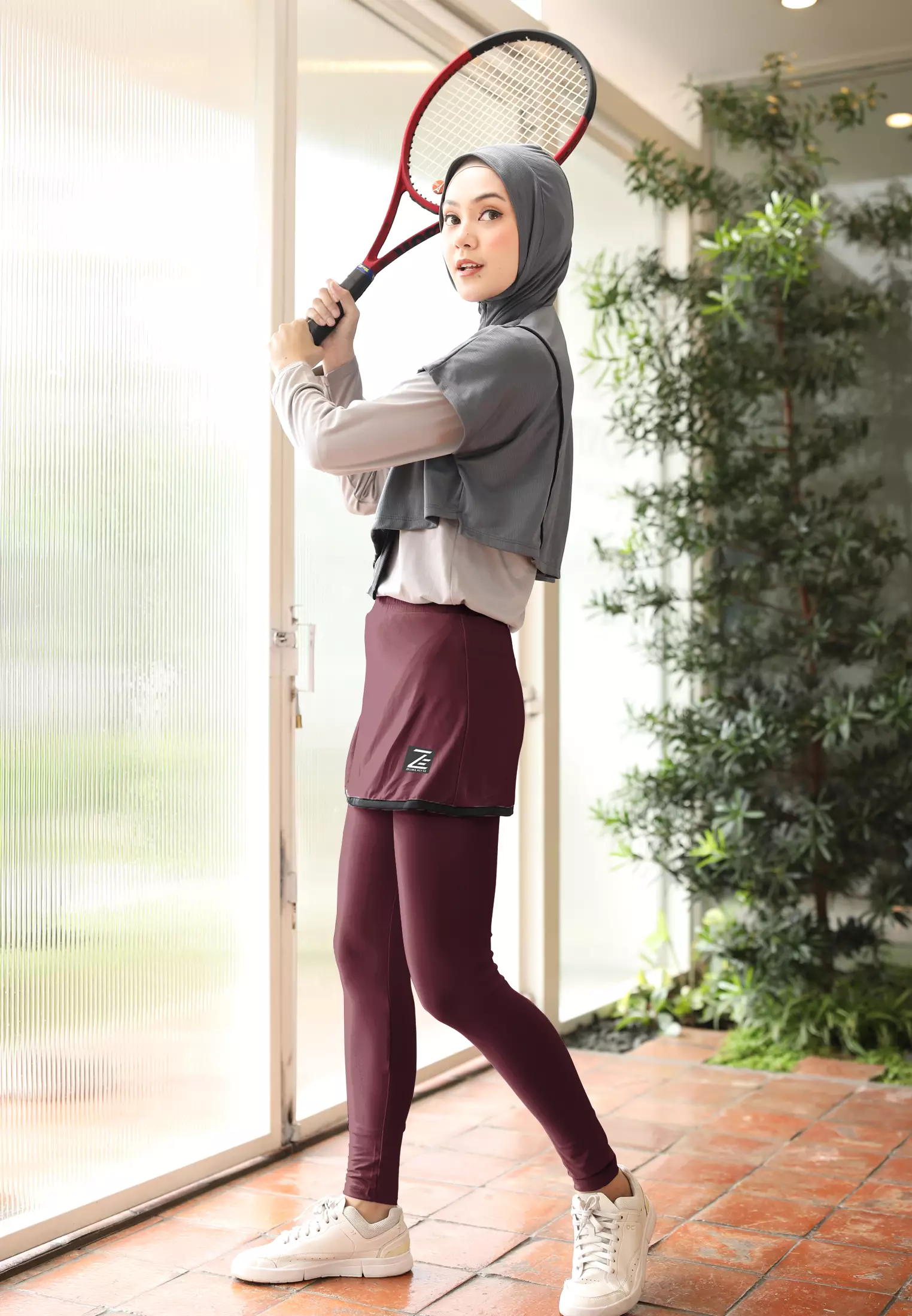 Jual zelena Zelena - Legging Rok Olahraga Wanita Tenis Padel - Cherry Red - L Original 2025 ...