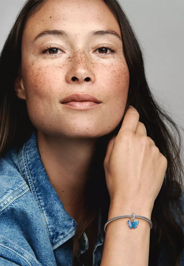 Buy PANDORA Pandora Blue Murano Glass Butterfly Dangle Charm Online ...