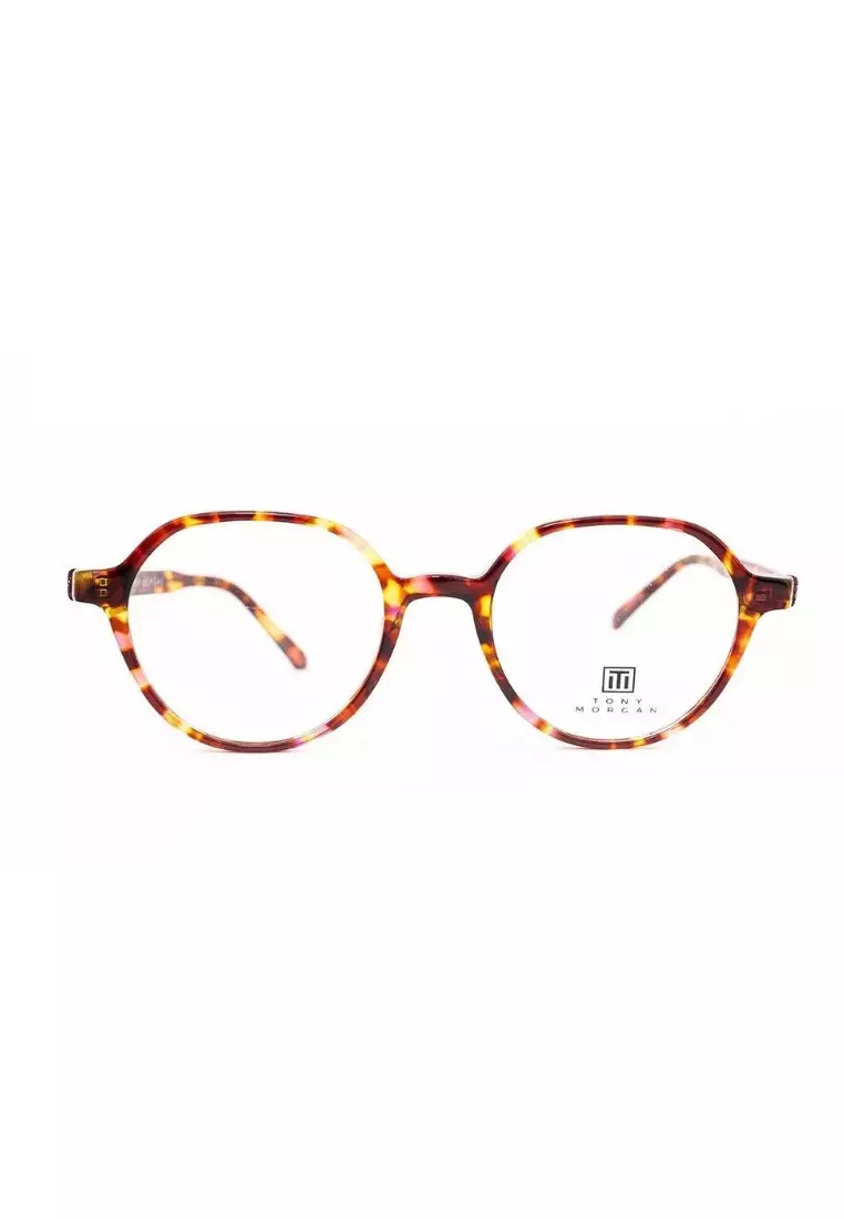 Buy Tony Morgan Tony Morgan Men's Havana Red Plastic Round Eyeglasses ...