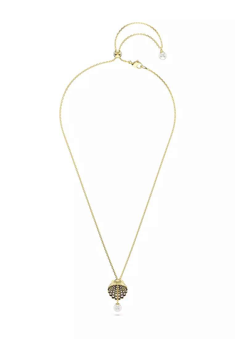 Buy Swarovski Idyllia Y pendant, Crystal pearl, Shell, White, Gold-tone ...