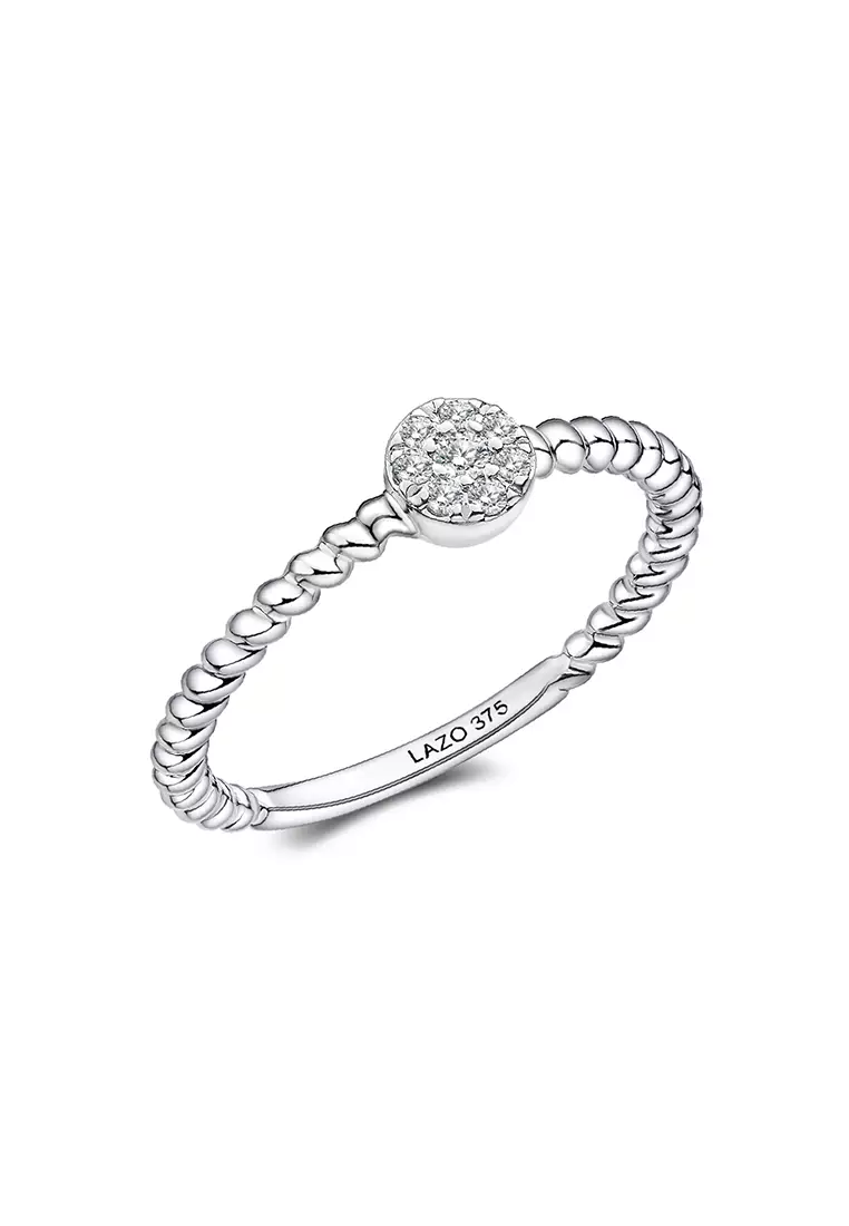 Buy LAZO DIAMOND LAZO DIAMOND Twist Illusion Set Diamond Ring in 9k ...